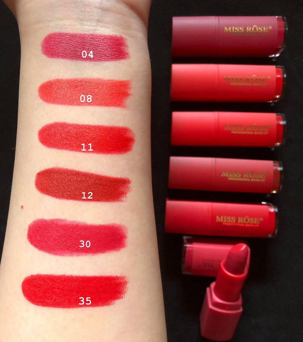 Semi Matte Lipstick Red Set – missrosestore